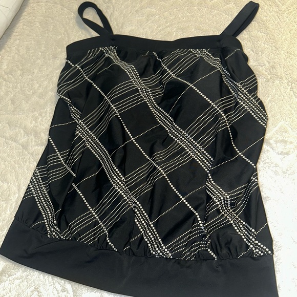 Swim | 1x Black White Diamond Pattern Swimsuit Bathing Tankini Suit Top ...